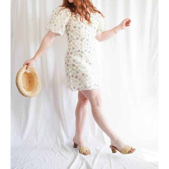 Mable | Dresses | New Mable Embroidered Floral Mini Dress In Lilac ...